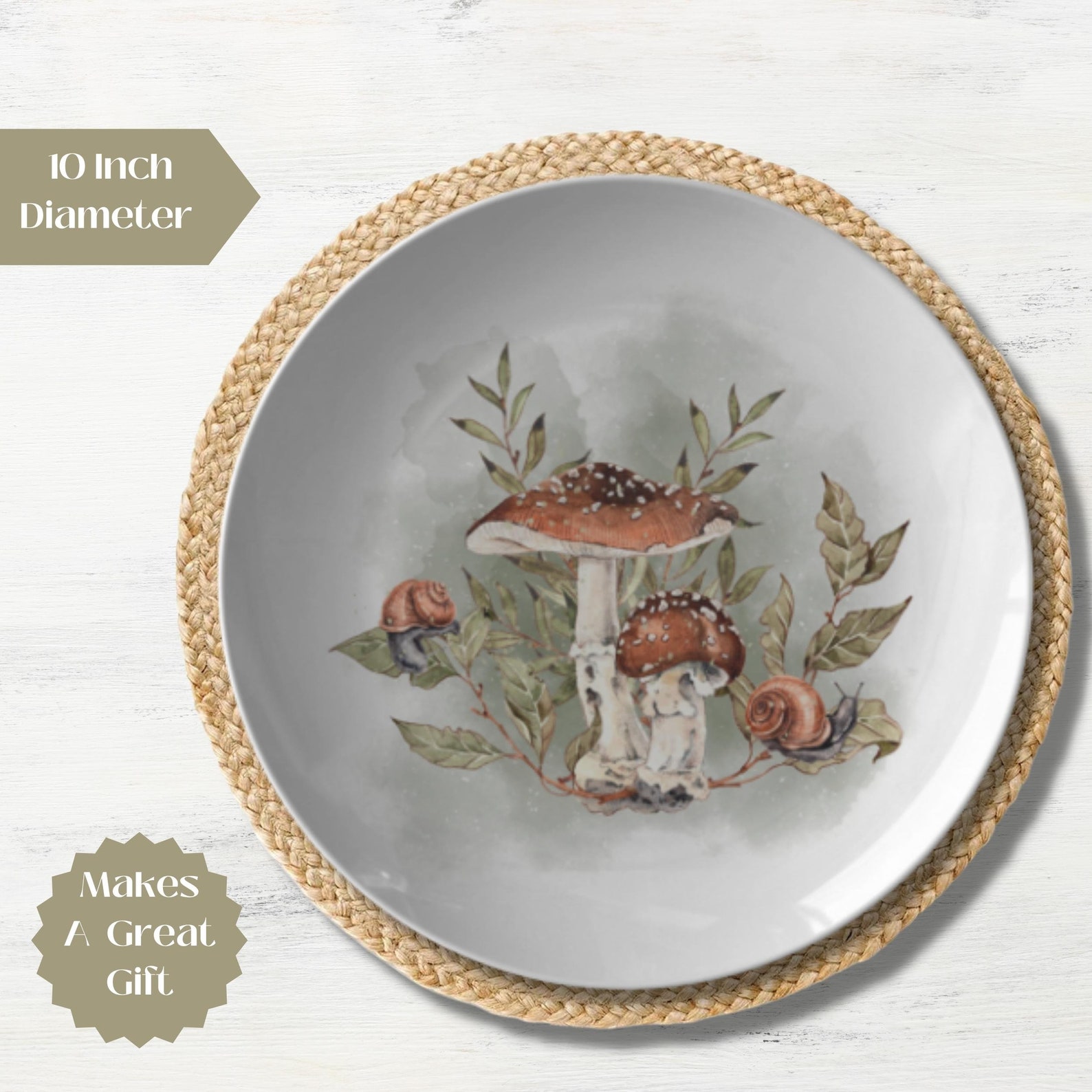 Mushroom Plate - Mushroom Dinnerware, Mushroom Table Decor, Mushroom ...