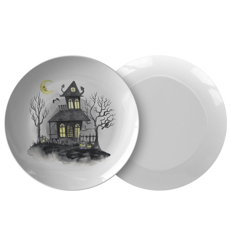 Spooky Haunted House Plates Perfect for Halloween Parties or Fall Table ...