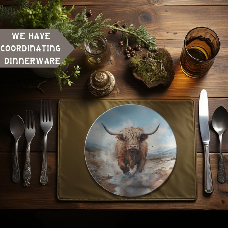 Highland Cow Dinnerware Platter Farmhouse Platter, Farm Cow Dish ...