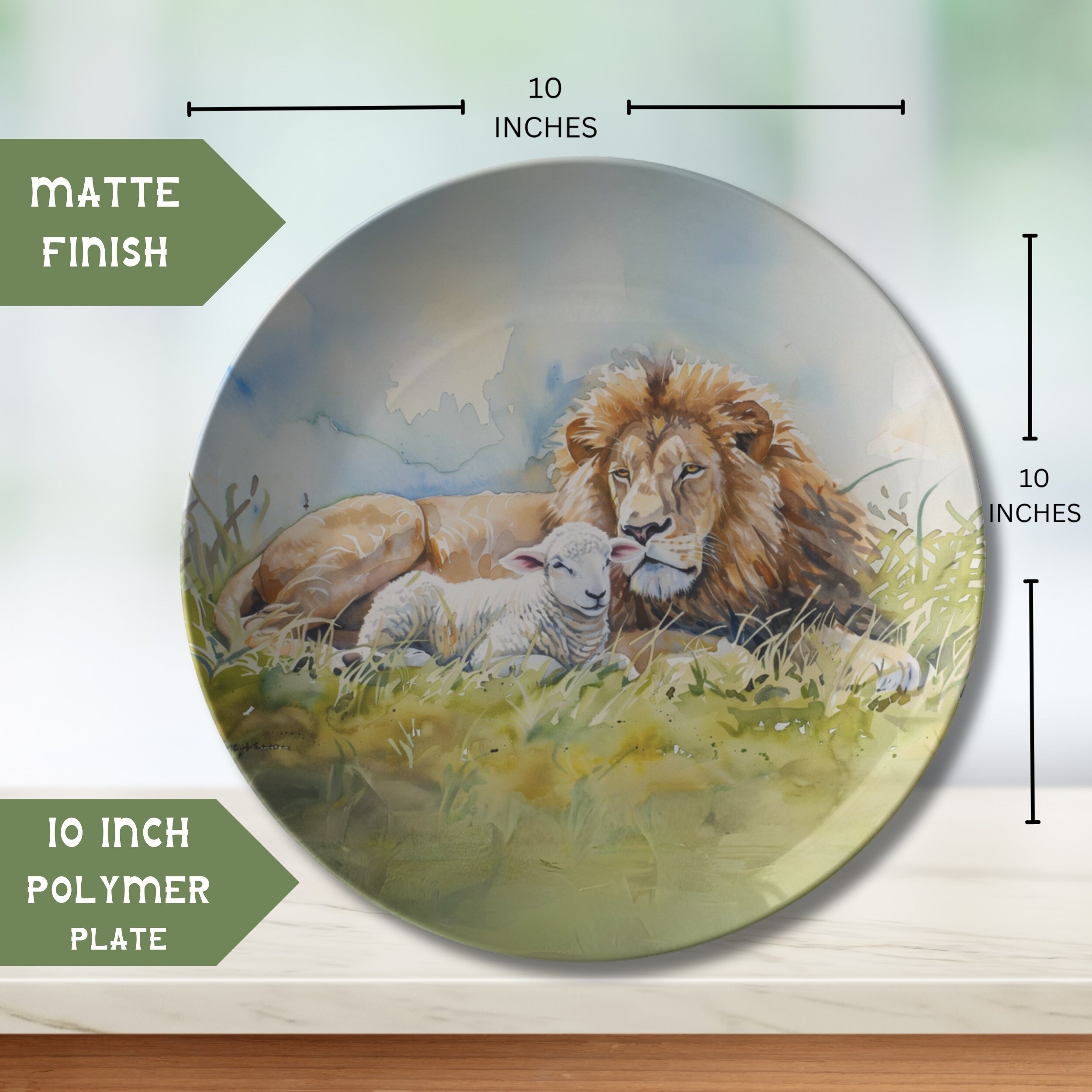 Lion and Lamb Plate - Christian Dinnerware, Religious Plate, Lion and ...