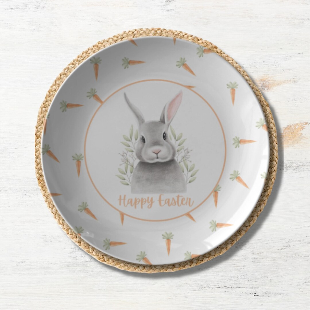 Happy Easter Plate - Bunny Plates, Easter Dinnerware, Easter Table ...