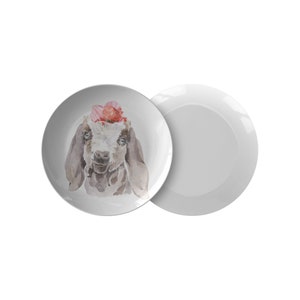 Floral Goat Plate | Floral Goat Plates | Farm Animal Plates | Farm ...
