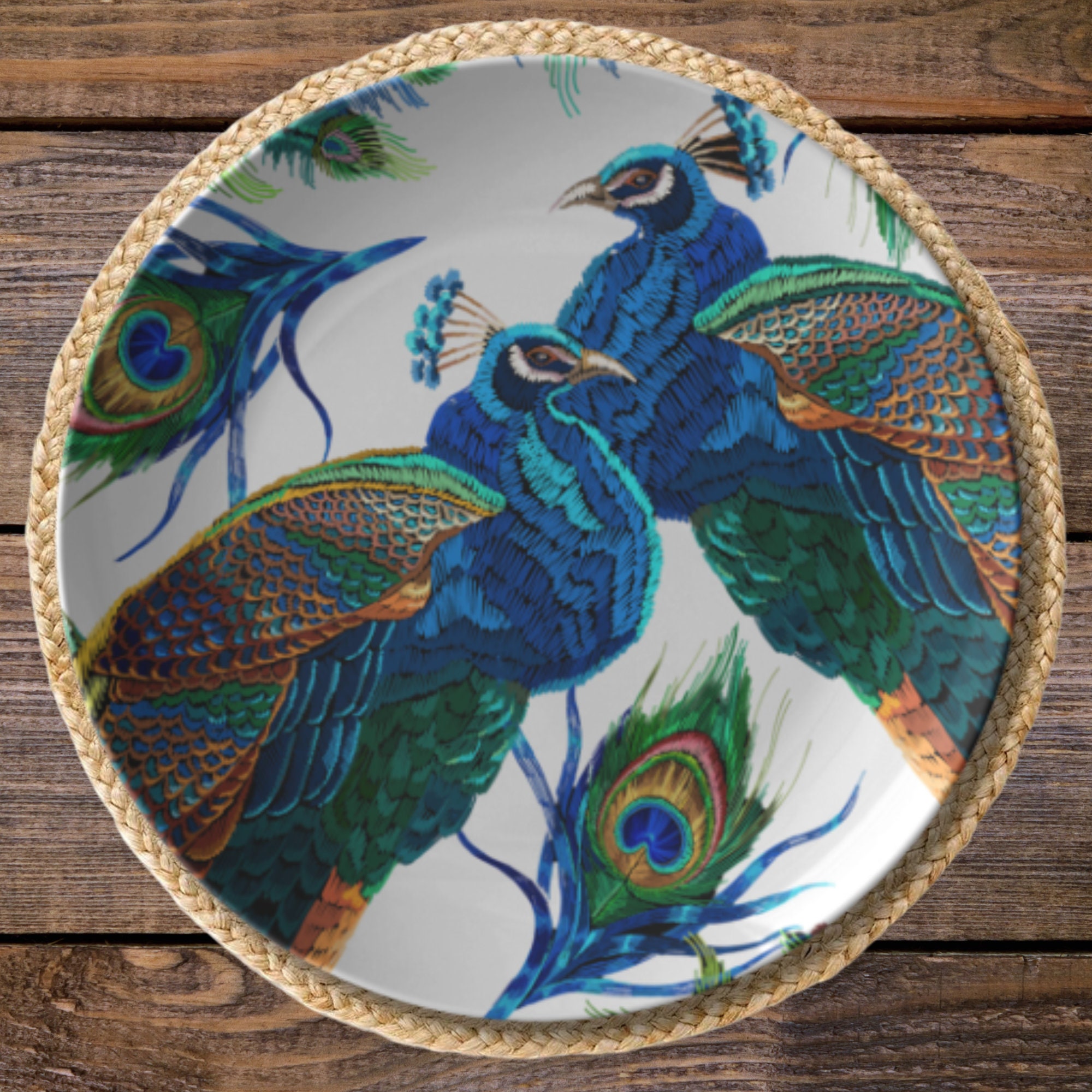 Peacock Bird Dinner Plate Peacock Decorative Dinnerware, Peacock ...