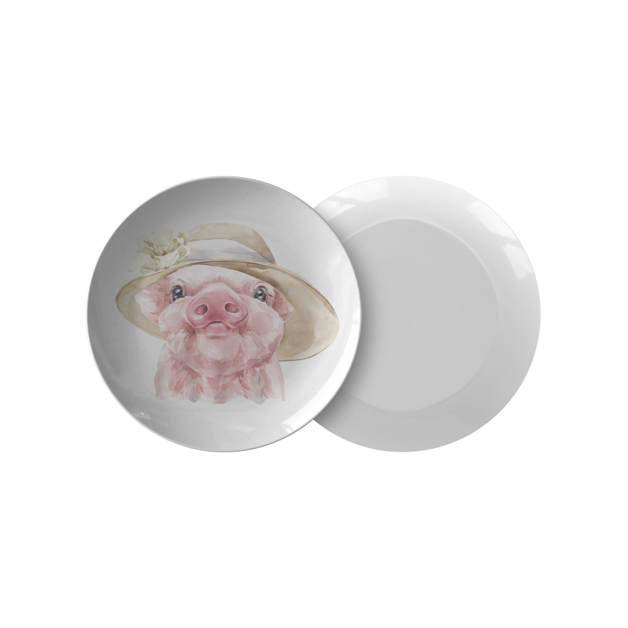 Pig Plate Farm Floral Dishes Farm Animal Themed Dinnerware - Etsy
