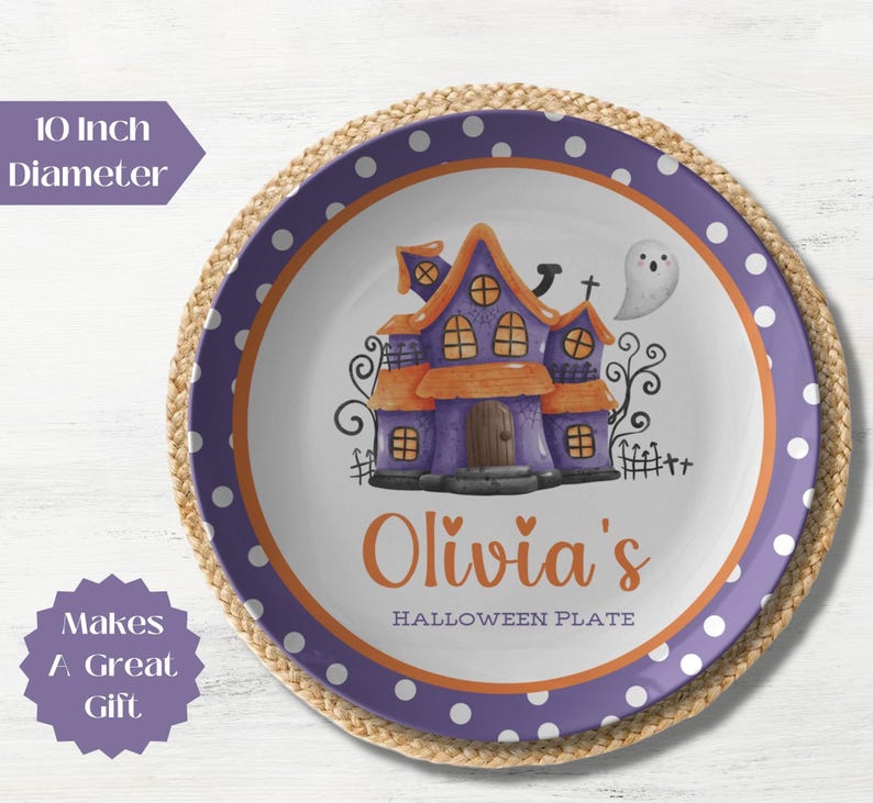 Personalized Halloween Plate - Halloween Dinnerware, Custom Fall Dishes ...
