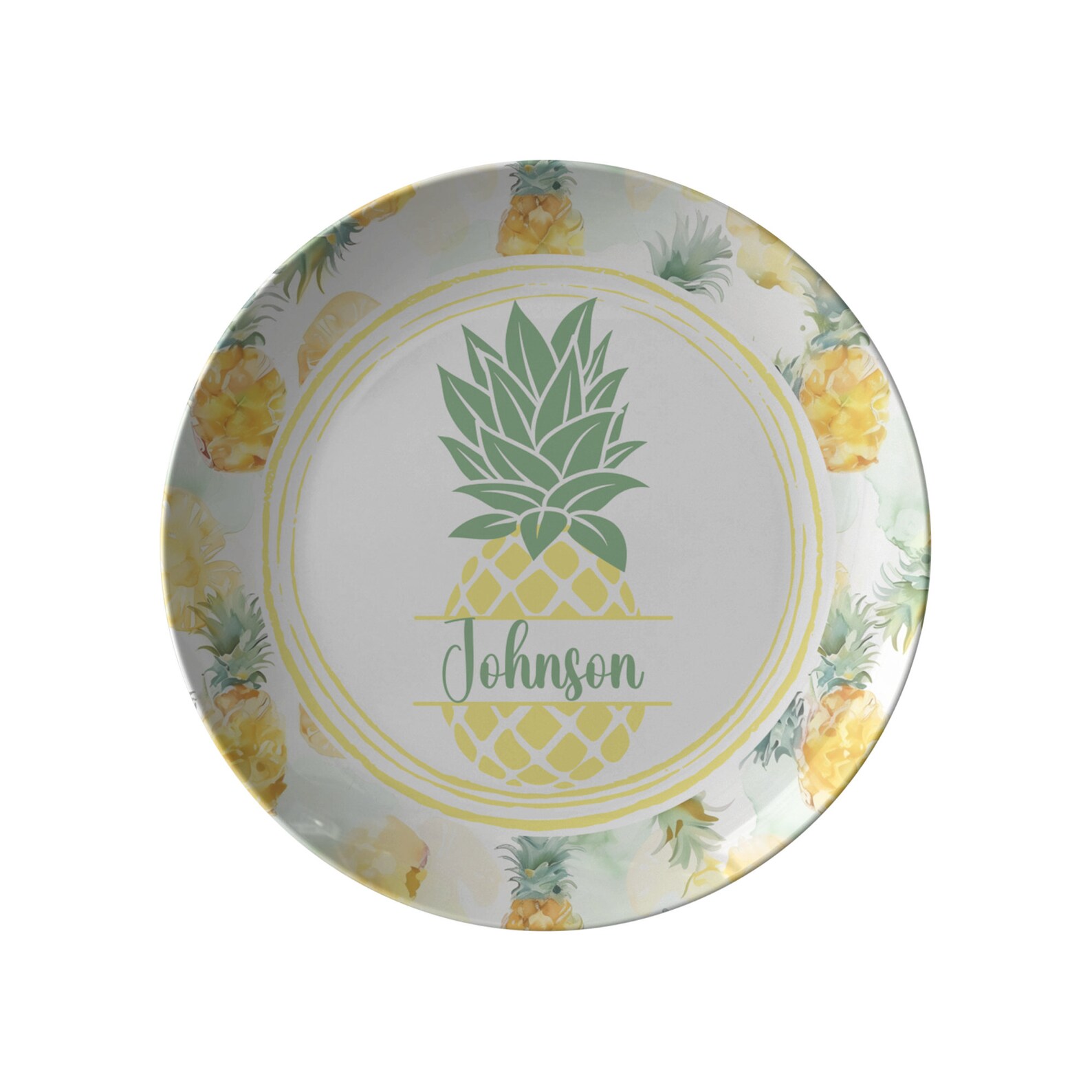 Custom Pineapple Family Name Platter - Personalized Pineapple Plate ...
