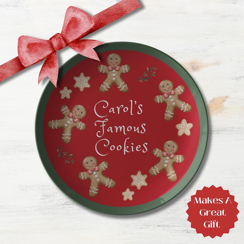 Custom Christmas Cookie Plate Personalized Christmas Gift - Etsy