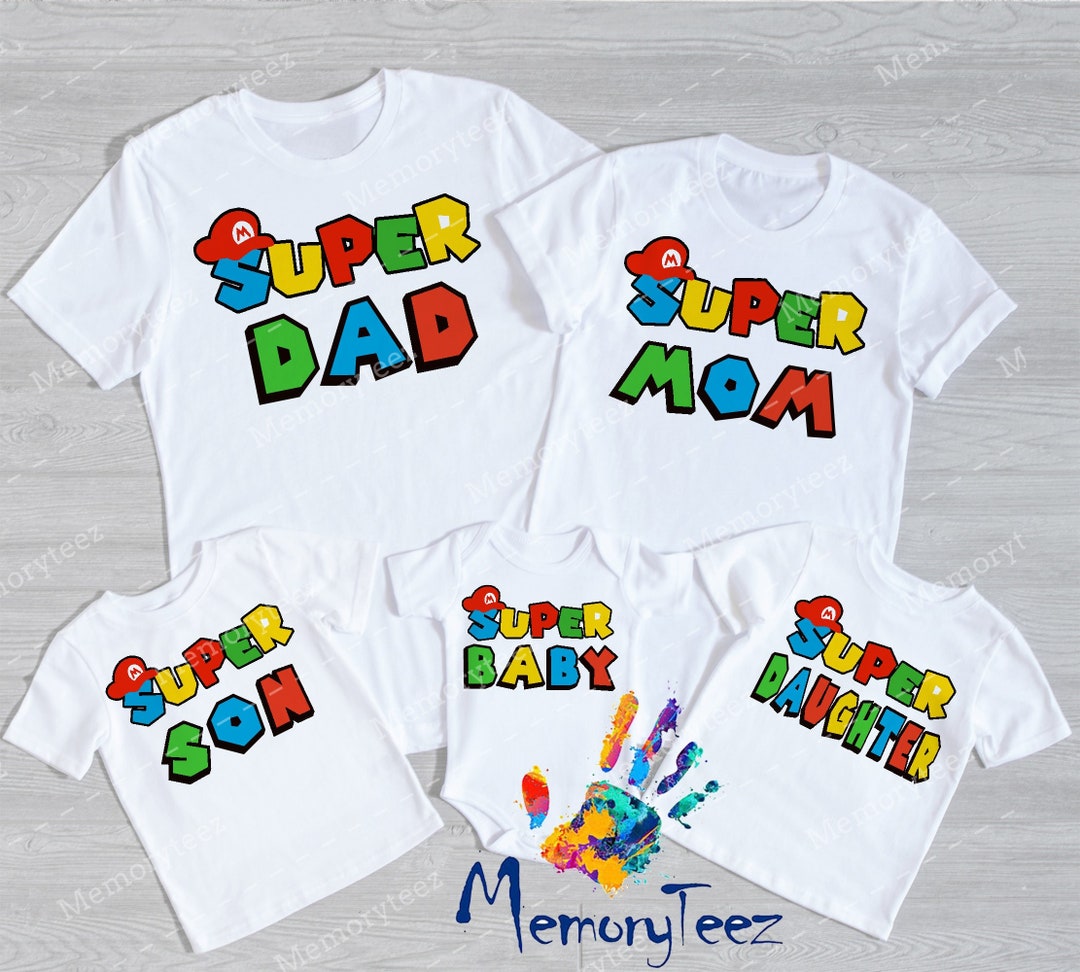 Super Mom, Super Dad, Super Family Matching Shirts, Super Mario Family ...