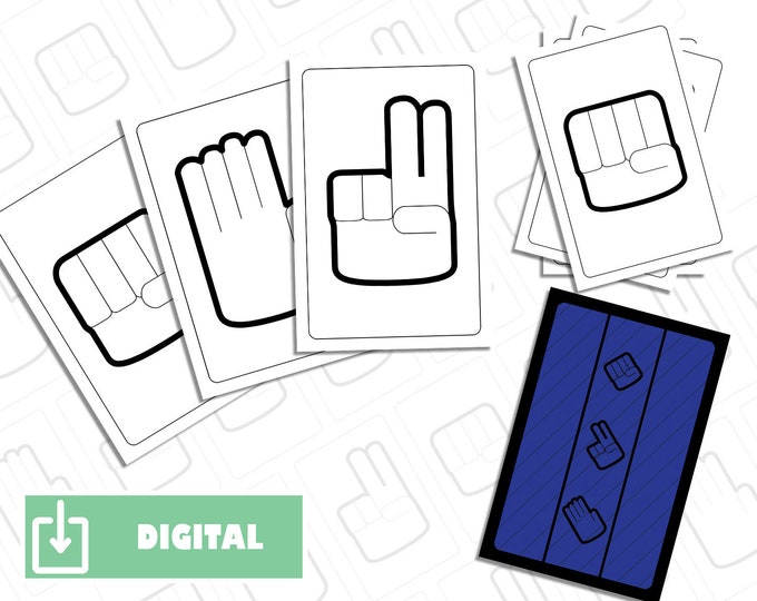 Anime Playing Cards Rock Paper Scissors Printable Instant - Etsy