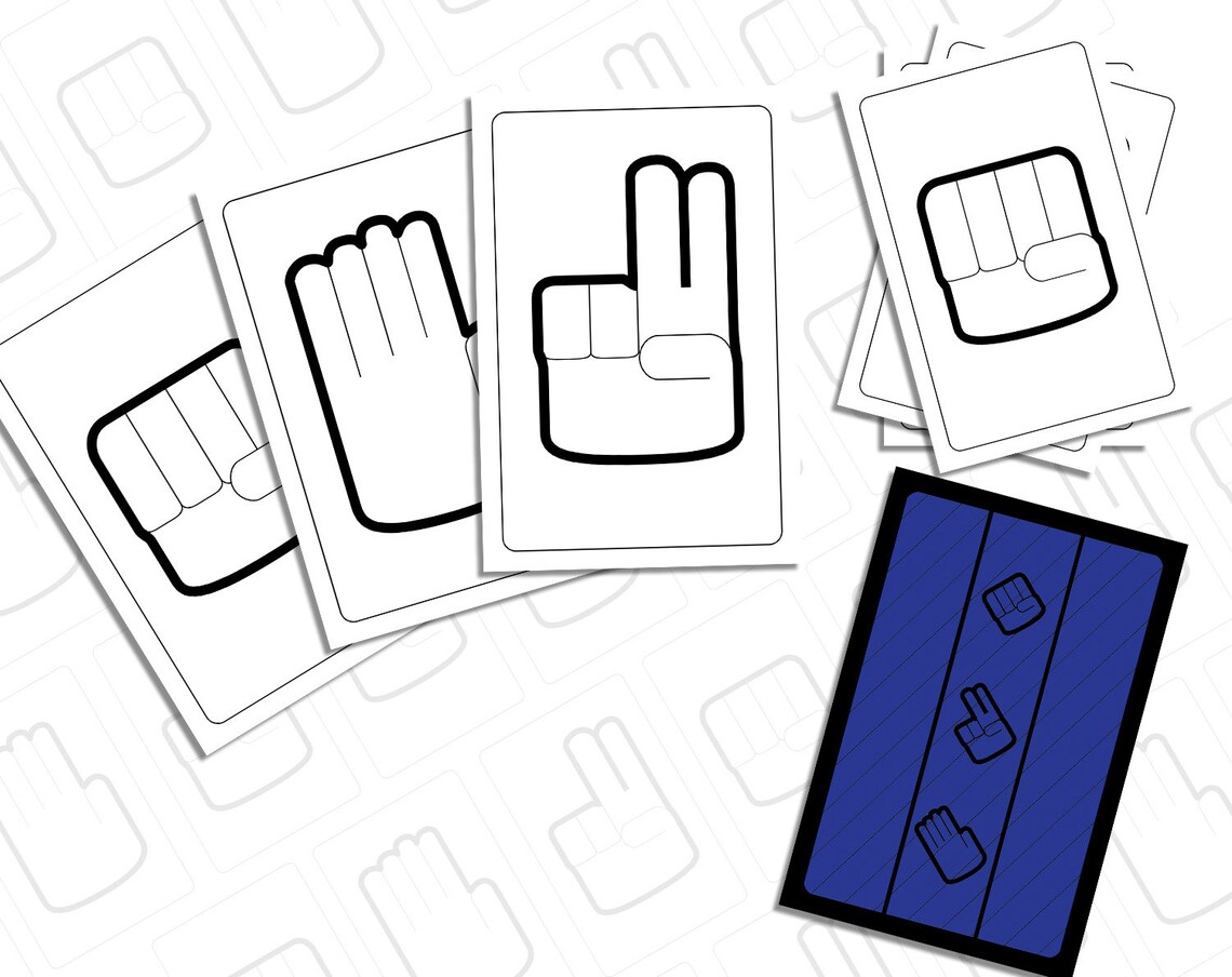 Anime Playing Cards Rock Paper Scissors Printable Instant - Etsy
