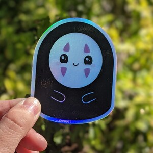 Holographic No Face Chibi Chubby Kawaii Holo Sticker Vinyl - Etsy