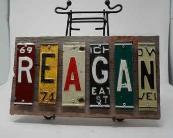 Ronald Reagan Sign - Vintage License Plate - Rustic Weathered Reclaimed ...
