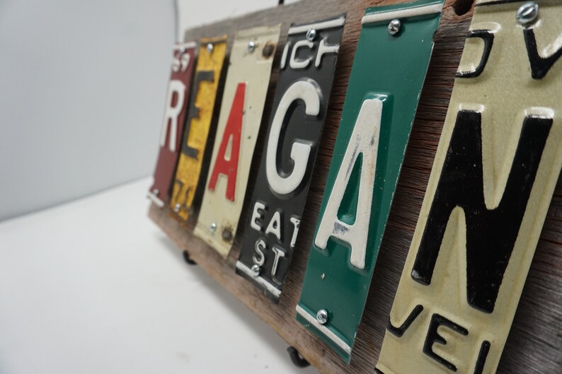 Ronald Reagan Sign - Vintage License Plate - Rustic Weathered Reclaimed ...
