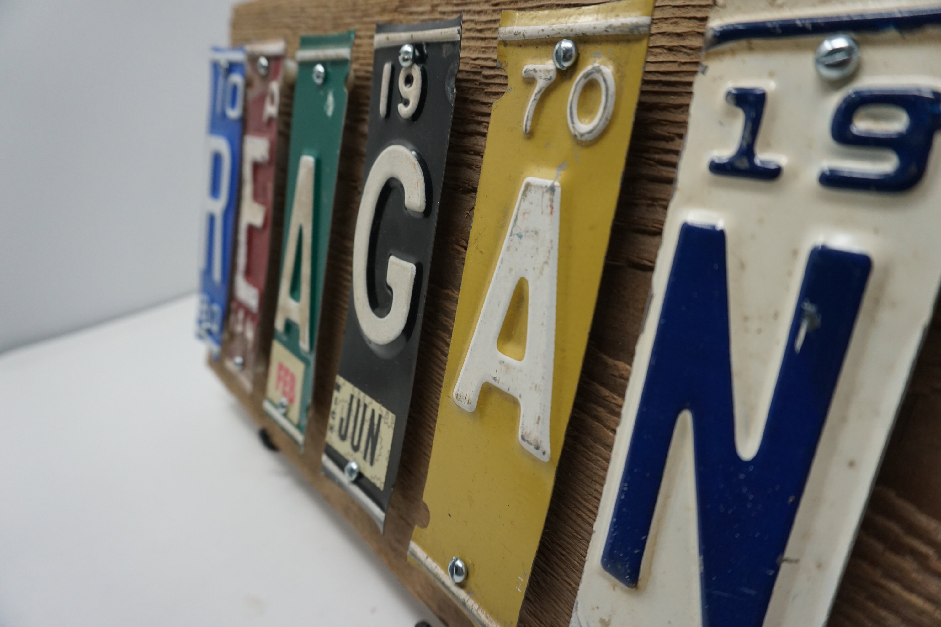 Ronald Reagan Sign - Vintage License Plate - Rustic Weathered Reclaimed ...