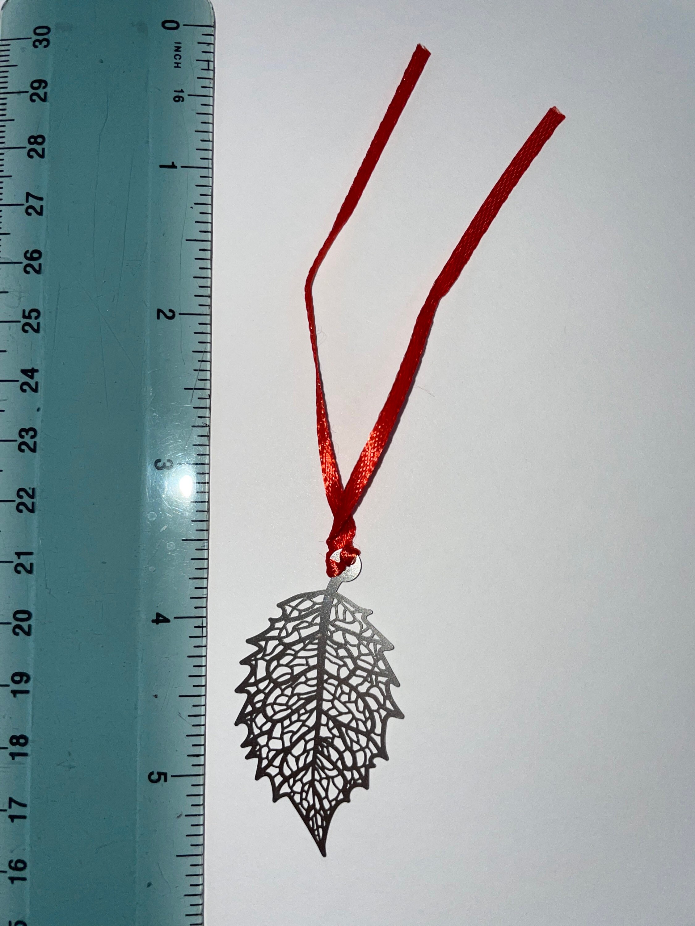 Silver Metal Leaf Cutout Bookmark | Etsy