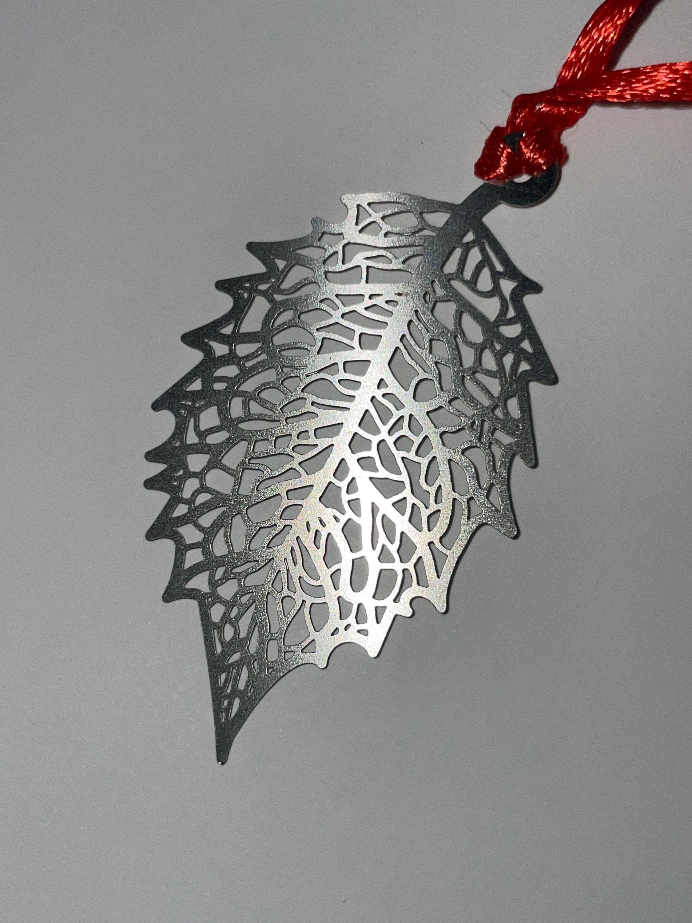 Silver Metal Leaf Cutout Bookmark | Etsy