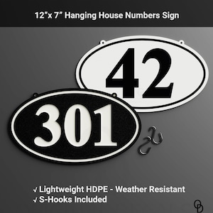 Bold Hanging House Numbers Sign - Personalized Thick House Numbers ...