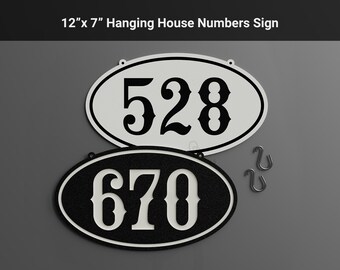 Modern Hanging House Numbers Sign - Custom Address Plaque ...
