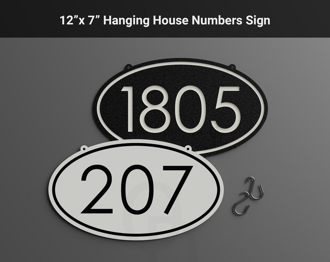 Hanging Elegant Address Sign Engraved House Numbers. Choice of 3 Sizes ...