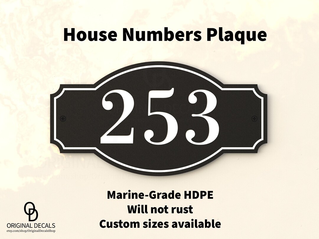 Old Fashion House Numbers Sign- Address Plaque - Custom House Address ...