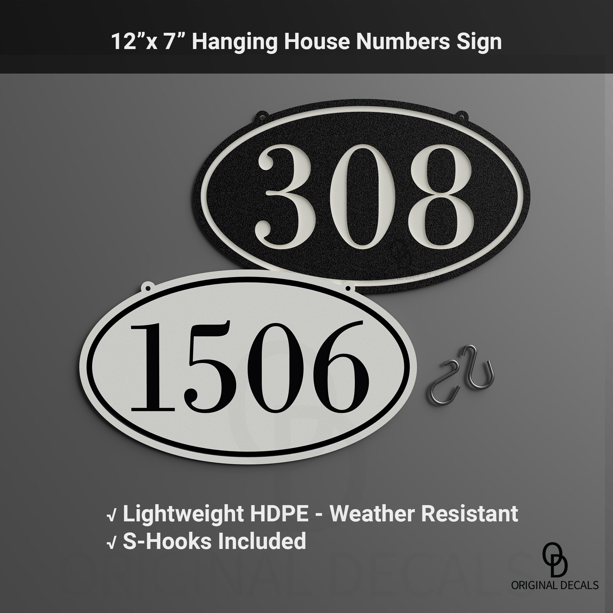 Traditional Hanging House Numbers Sign Custom Personalized - Etsy