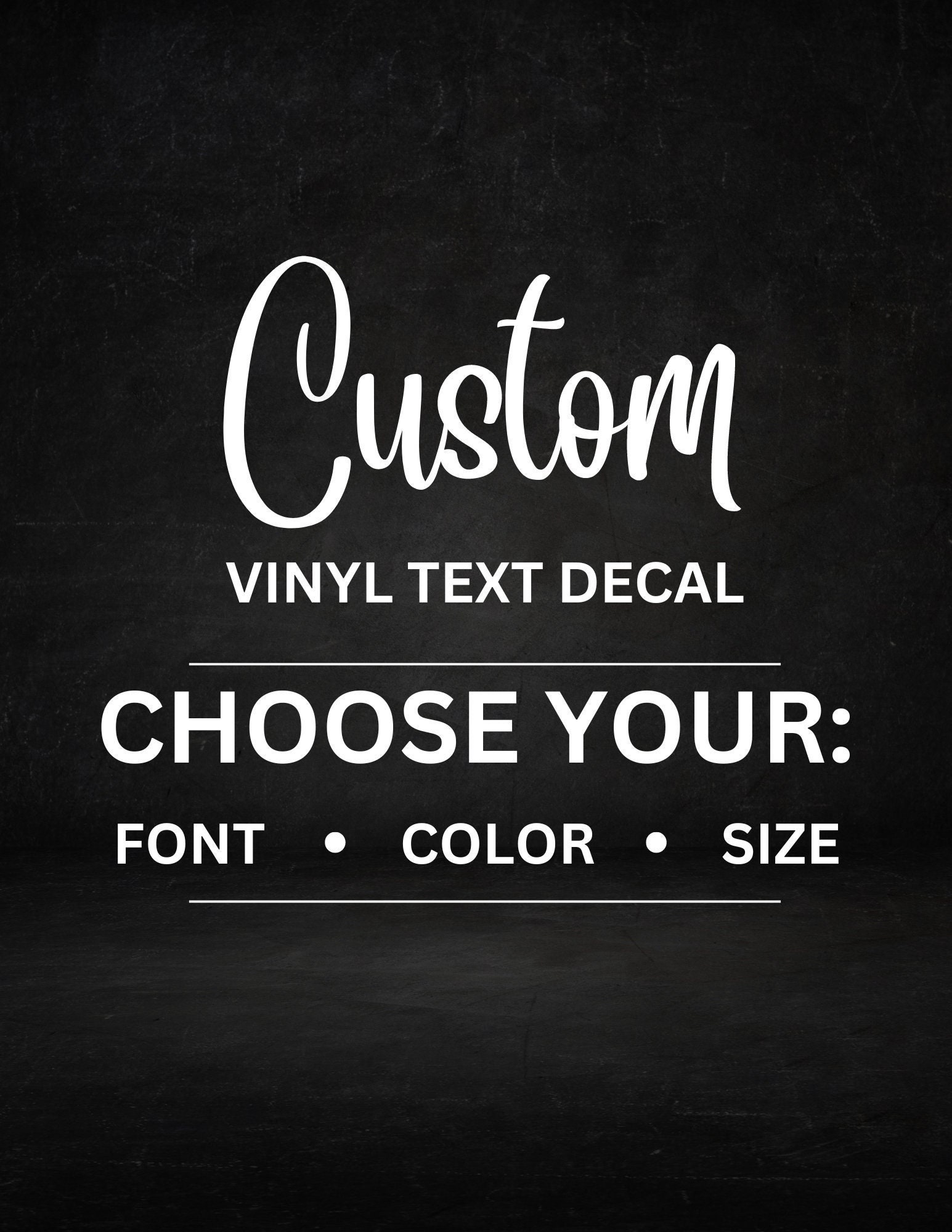 Custom Decals Choose Your Font, Color, Length Custom Vinyl Text Decals ...