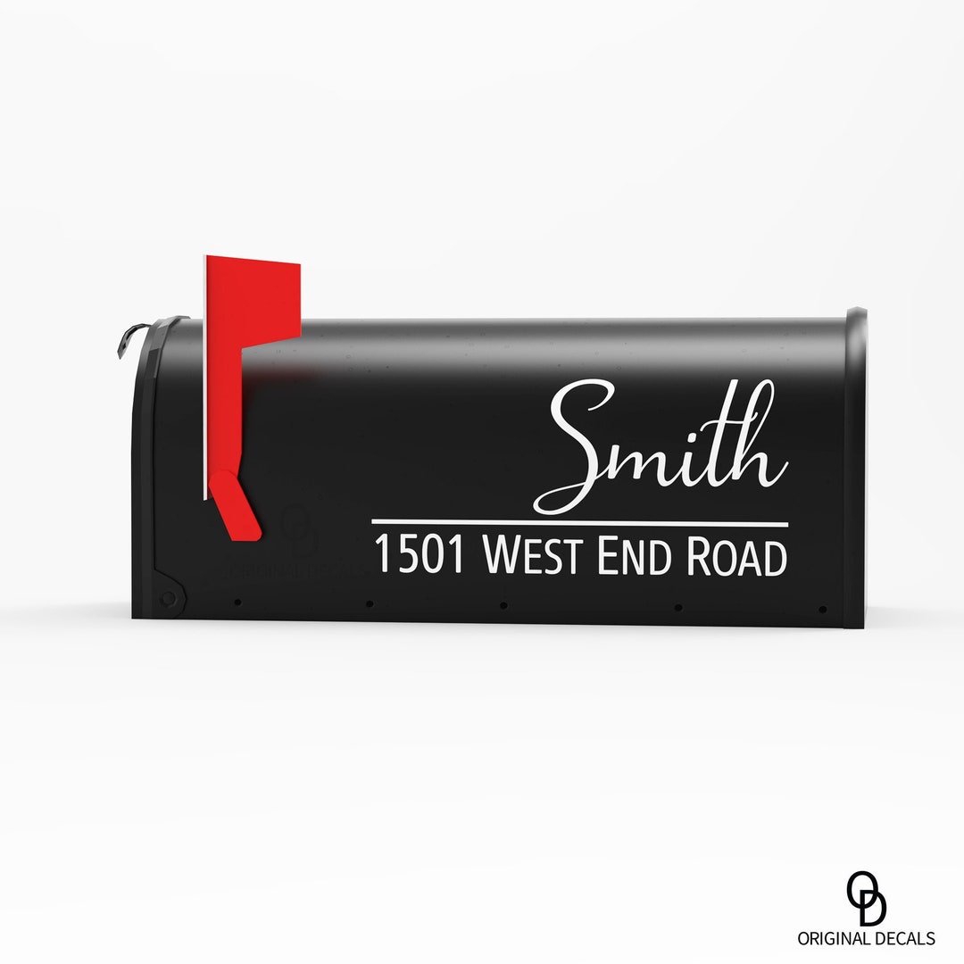 Personalized Mailbox Decal - Name - Street Address Vinyl Mailbox Decals ...