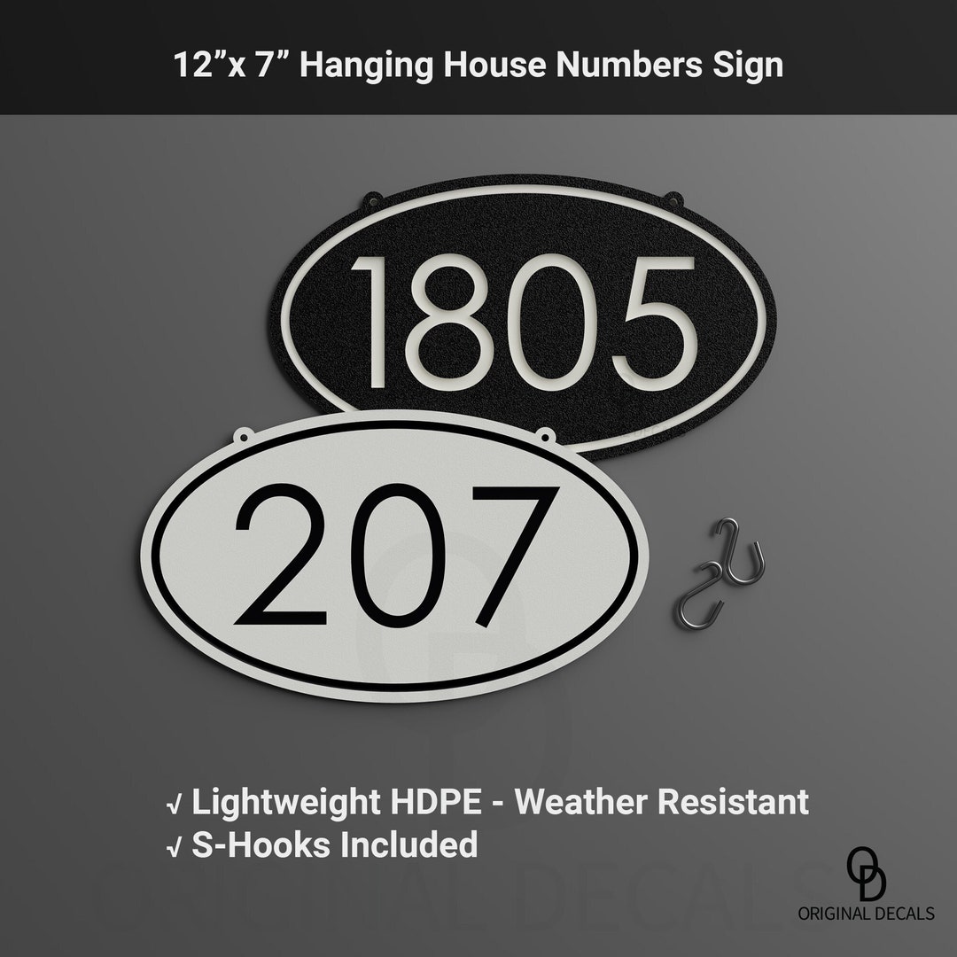 Modern Hanging House Numbers Sign - Custom Address Plaque ...
