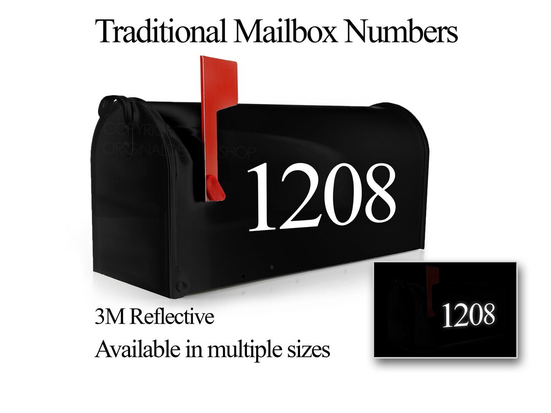 Reflective Traditional Mailbox Numbers - Traditional House Numbers ...