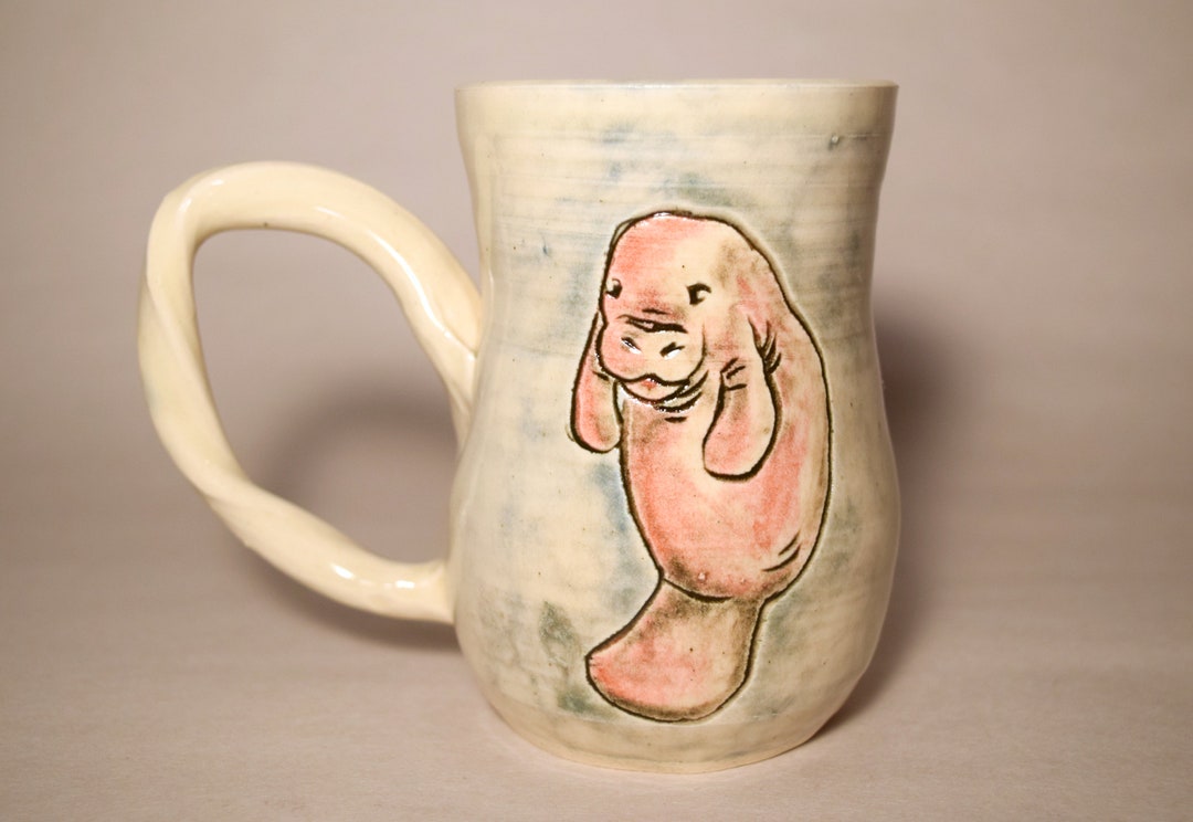 Pink Manatee Mug - Etsy