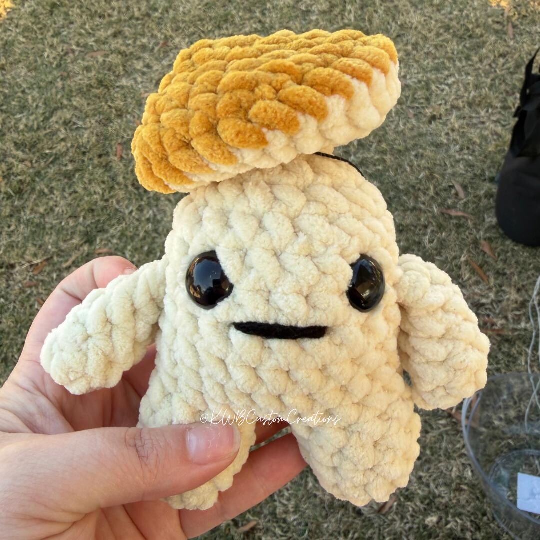 Monster With Mushroom Cap Plush – Cream & Mustard – Faelight Handmade ...