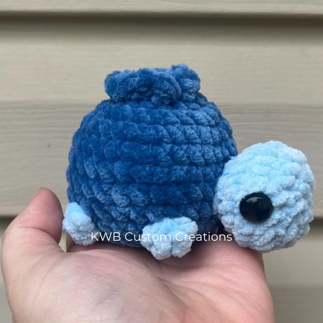 Mini Blueberry Turtle Plush – Tiny Crochet Turtle Amigurumi – Handmade ...