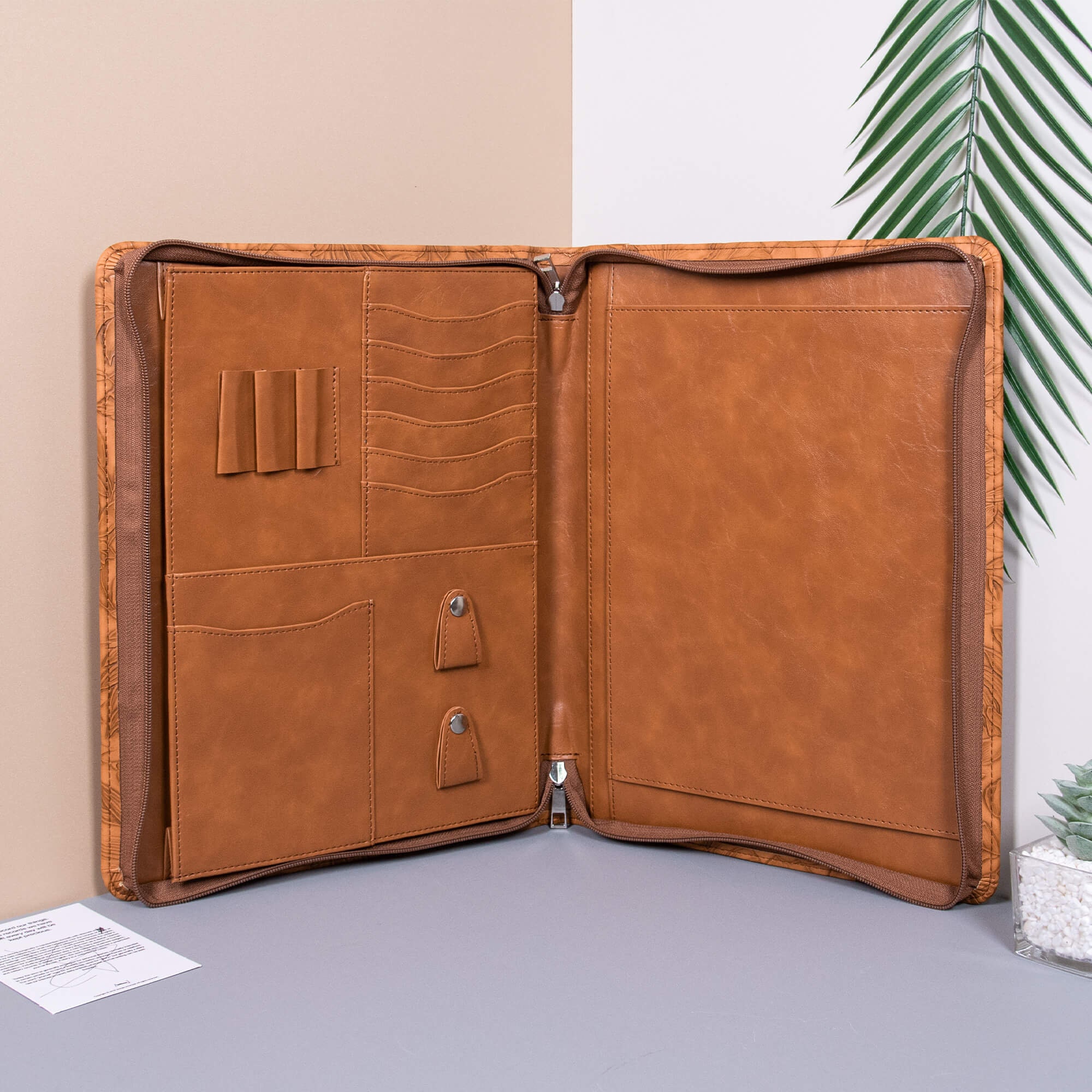 Embossed Pu Leather Portfolio,personalized Document Storage for Her,monogrammed Leather Folder ...