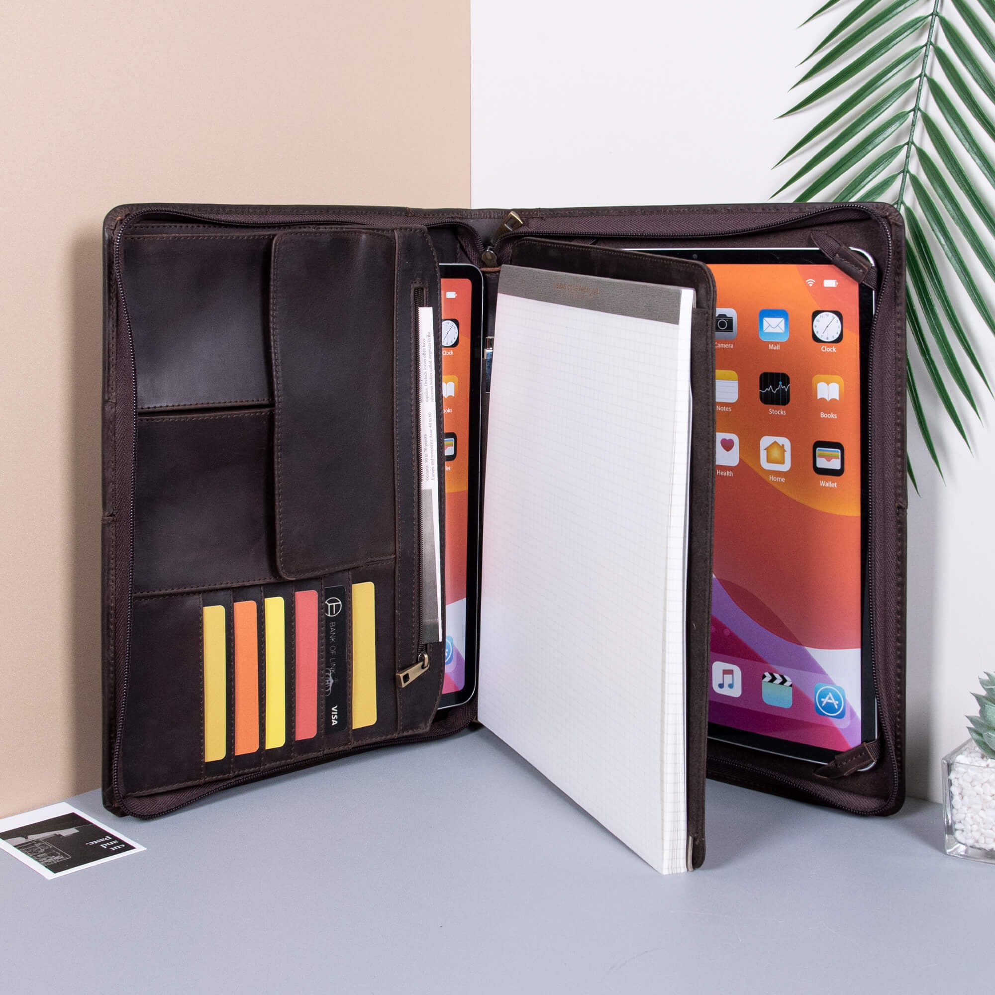 Engraved Crazy Horse Leather Portfolio,personalized Office Document ...