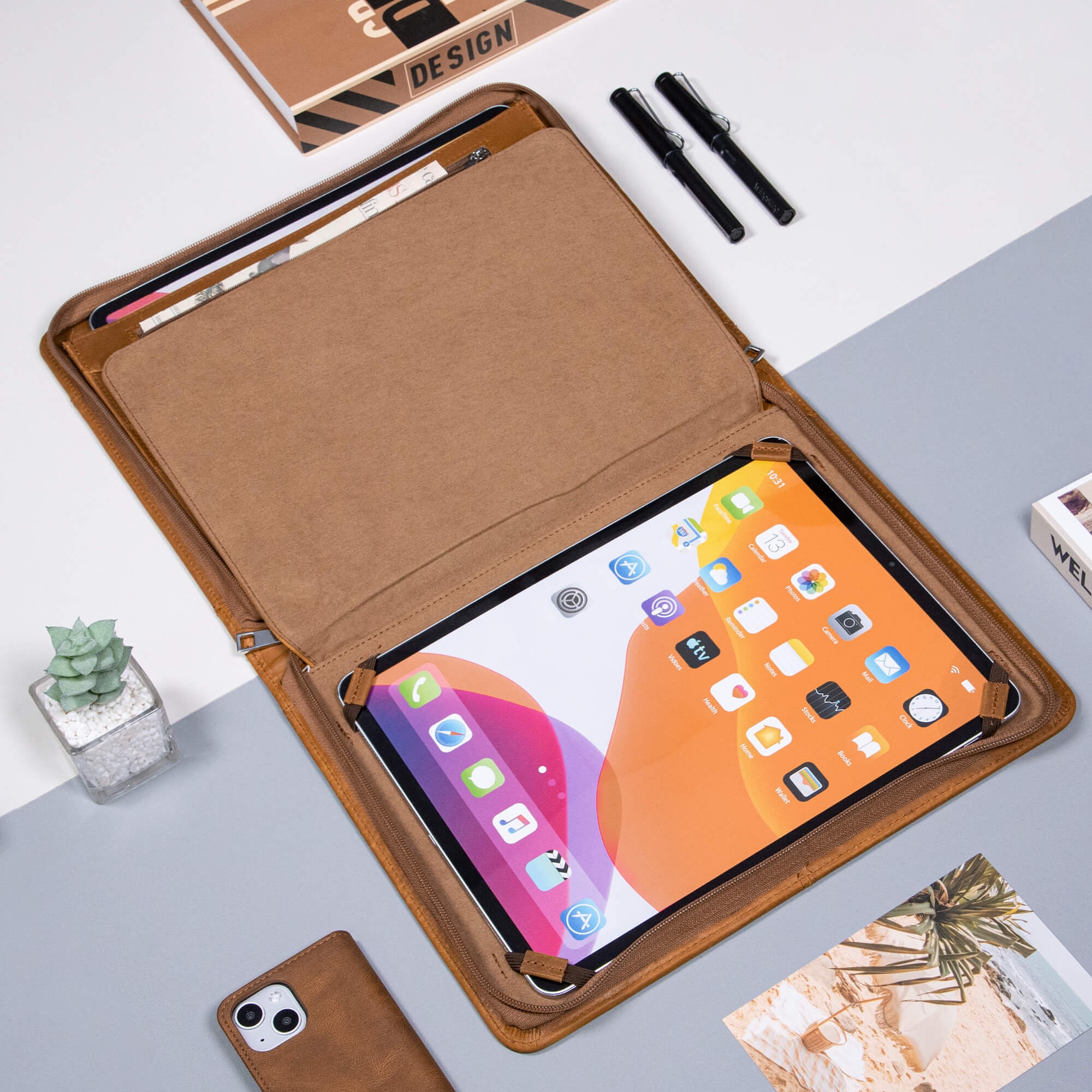 Personalized Crazy Horse Leather Portfolio, Engraved Business Padfolio ...