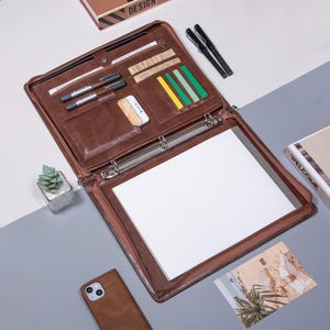 Custom Leather Portfolio, Engraved Logo Leather Portfolio, Personalized ...