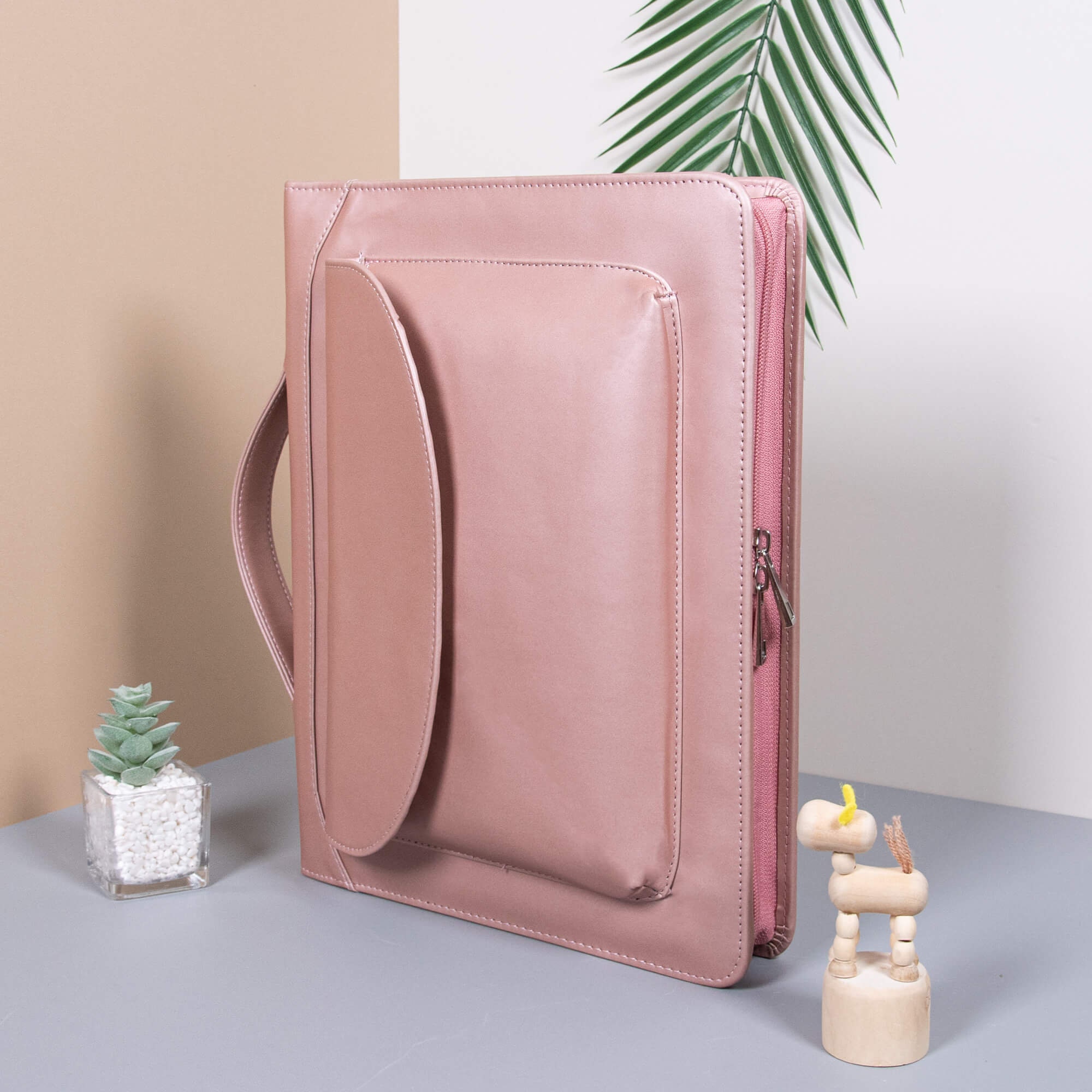 Custom Pink Pu Leather Portfolio,personalized Leather Padfolio With ...