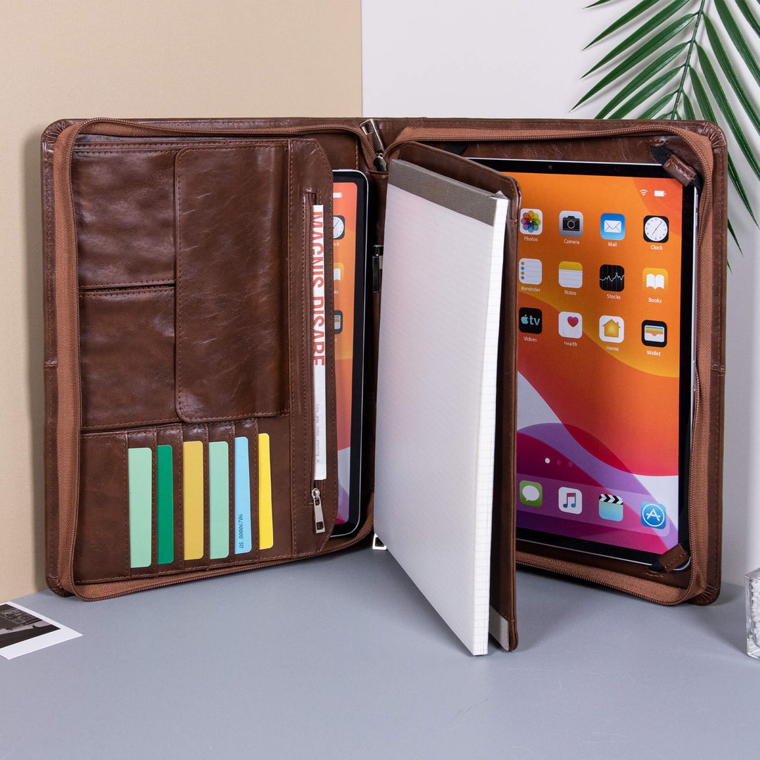 Monogrammed Pu Leather Portfolio With Handle ,personalized Document ...