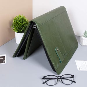 Personalized Leather Portfolio Cover, Custom Vegan Leather Padfolio ...