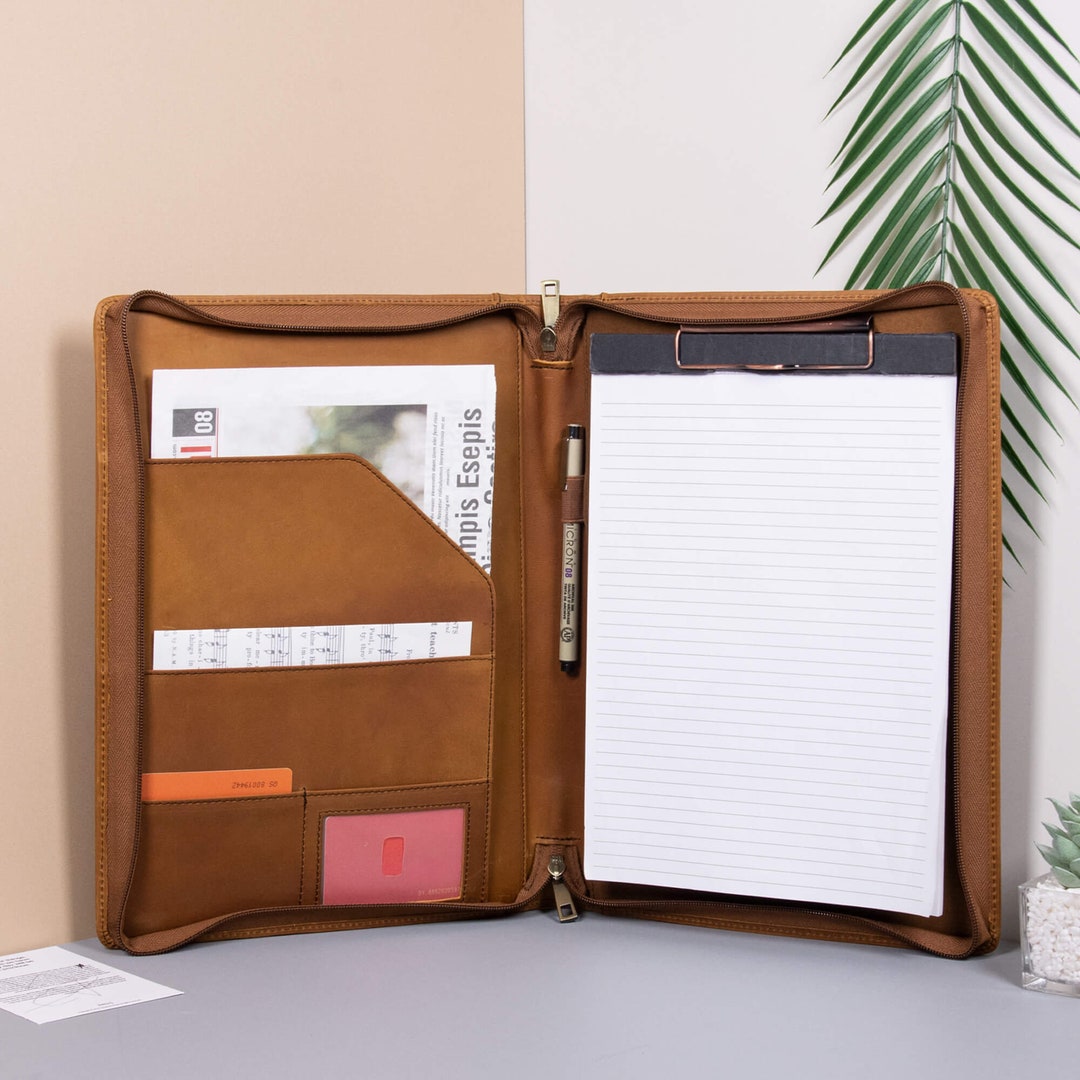 Engraved Crazy Horse Leather Portfolio,office A4 Notebook Cover,custom ...