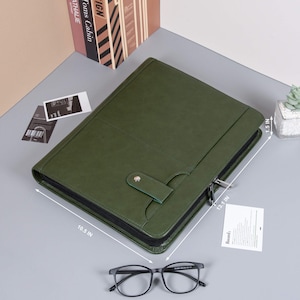 Personalized Leather Portfolio Cover, Custom Vegan Leather Padfolio ...