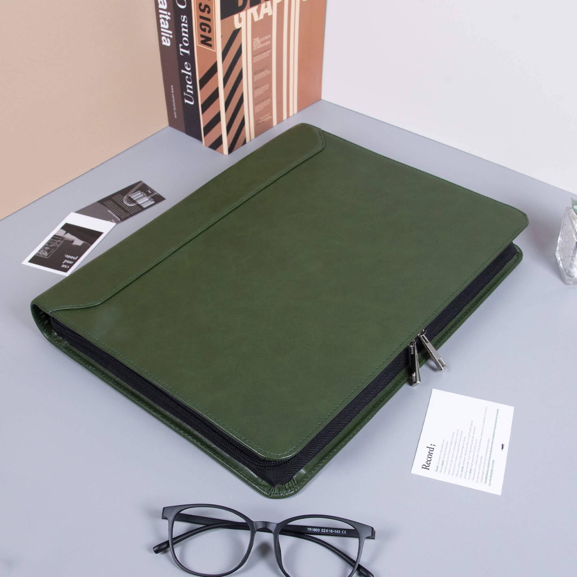 Personalized Vegan Leather Portfolio for Men, Custom 3 Ring Binder ...