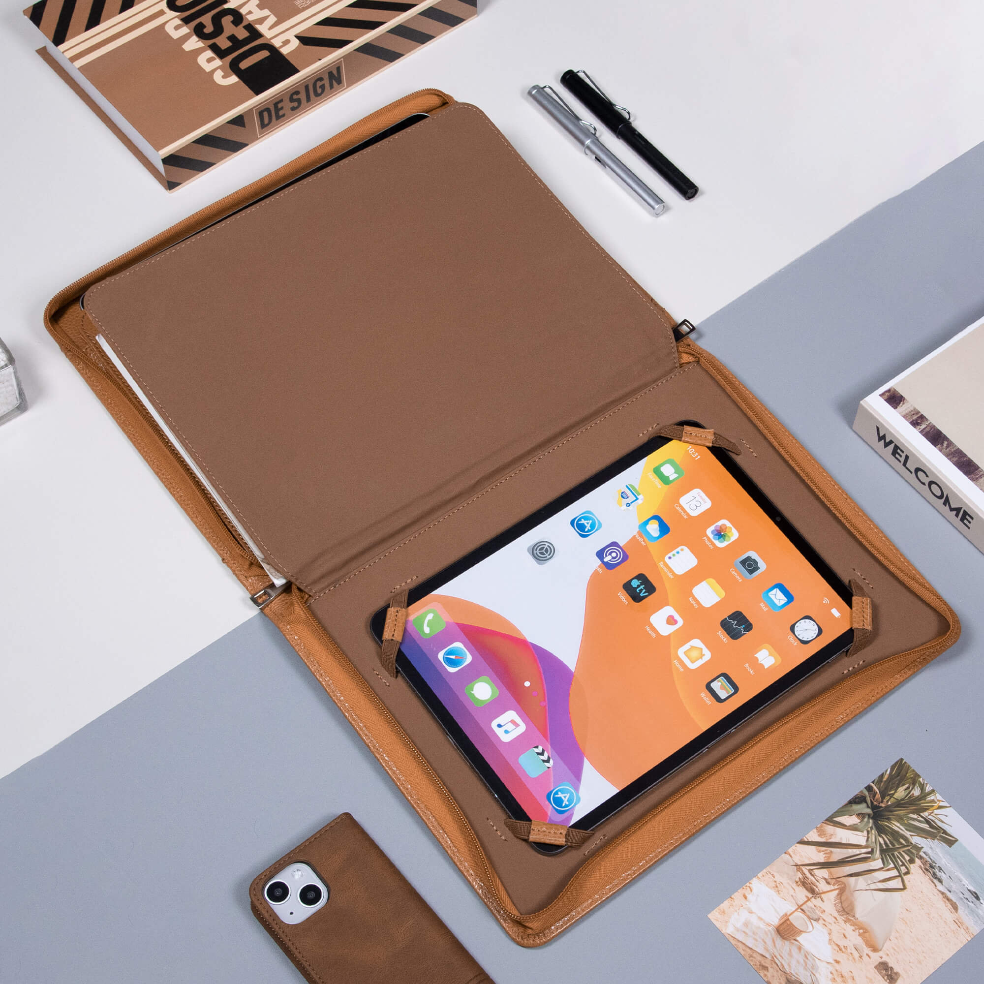 Personalized Brown Full Cowhide Leather Portfolio,genuine Leather ...