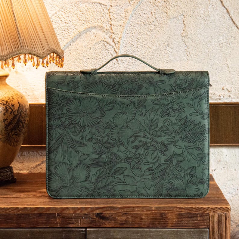 Embossed Leather Portfolio, Custom Notebook Cover, Personalized 2/3/4 ...