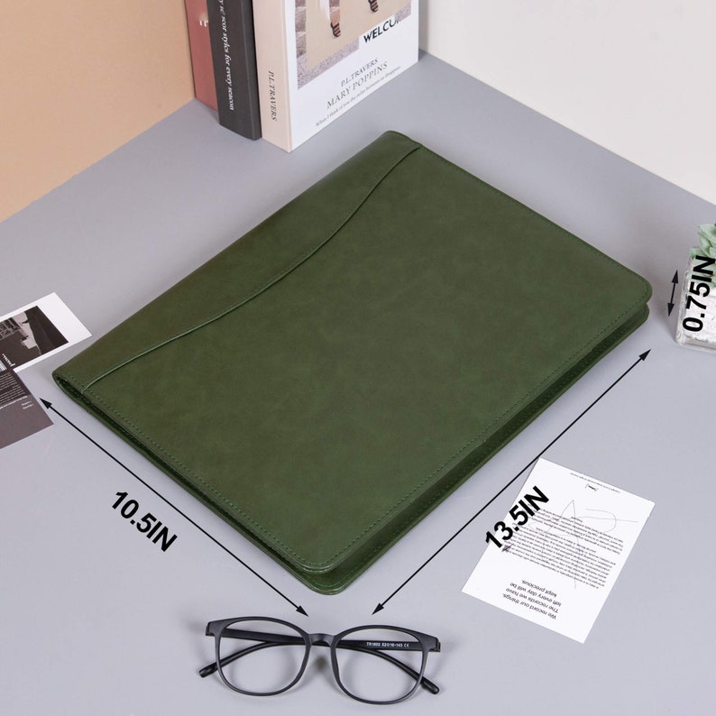 Personalized Vegan Leather Journal With Clipboard,custom Green Leather ...