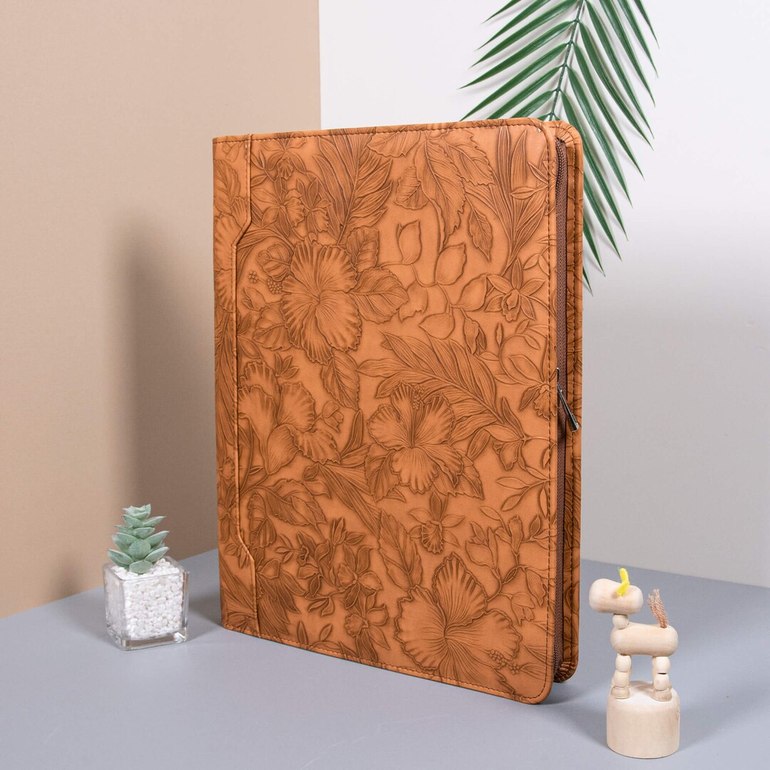 Embossed Pu Leather Portfolio,personalized Document Storage for Her,monogrammed Leather Folder ...