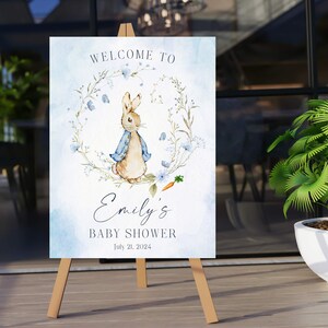 Peter Rabbit Baby Shower Welcome Sign, Peter Rabbit Party Poster, Peter ...