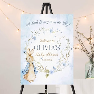 Peter Rabbit Baby Shower Welcome Sign, Peter Rabbit Party Poster, Peter ...