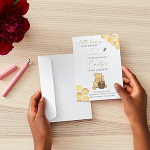 Classic Pooh Baby Shower Invitation Hunny Bee Pooh Bear - Etsy