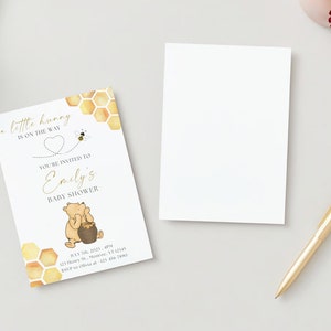 Classic Pooh Baby Shower Invitation Hunny Bee Pooh Bear - Etsy